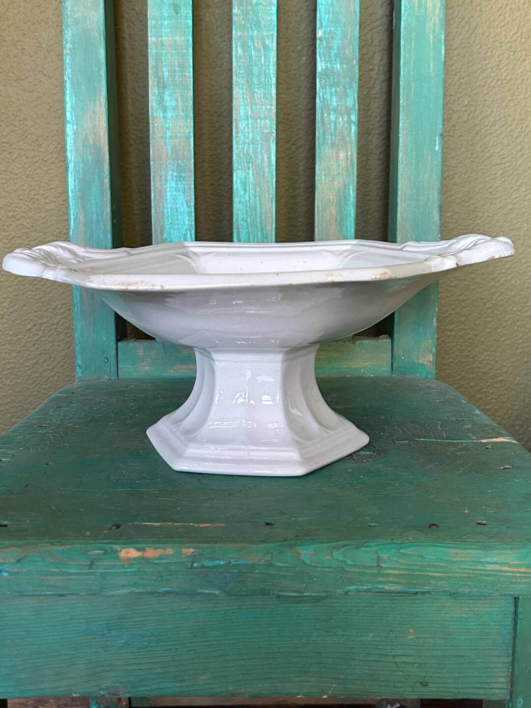 Vintage Berlin Ironstone Pedestal Compote Bowl Dish Mayer & Elliot - Etsy