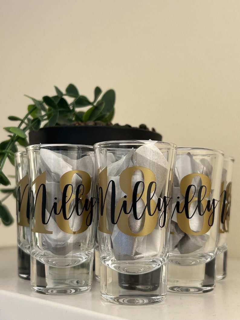 Personalised Celebration Shot Glasses Custom Name - Etsy UK
