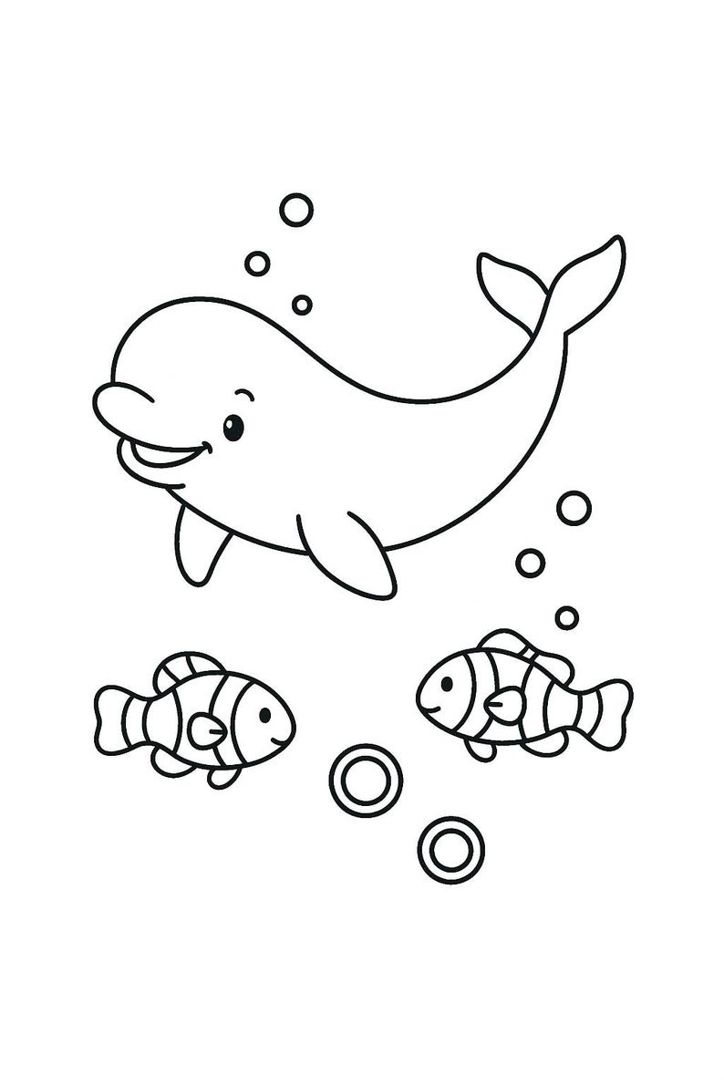 30 Ocean Animal Doodle Coloring Page – A4 Printable Kids Activity ...
