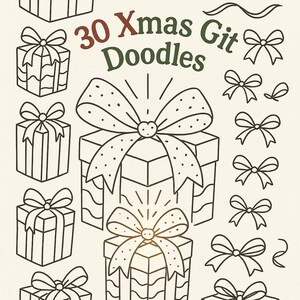 Christmas Gift Doodles - Hand-drawn Present Clipart (PDF) - Etsy