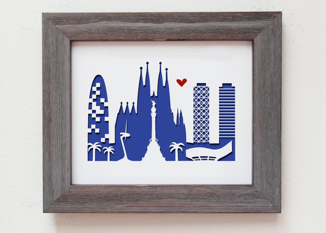 Barcelona Spain - Personalized Gift or Wedding Gift - Etsy