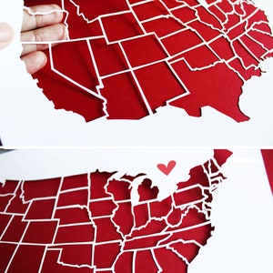 Paper Cut Out of United States Map 11"x14" for Gift and Wedding Gift - Etsy