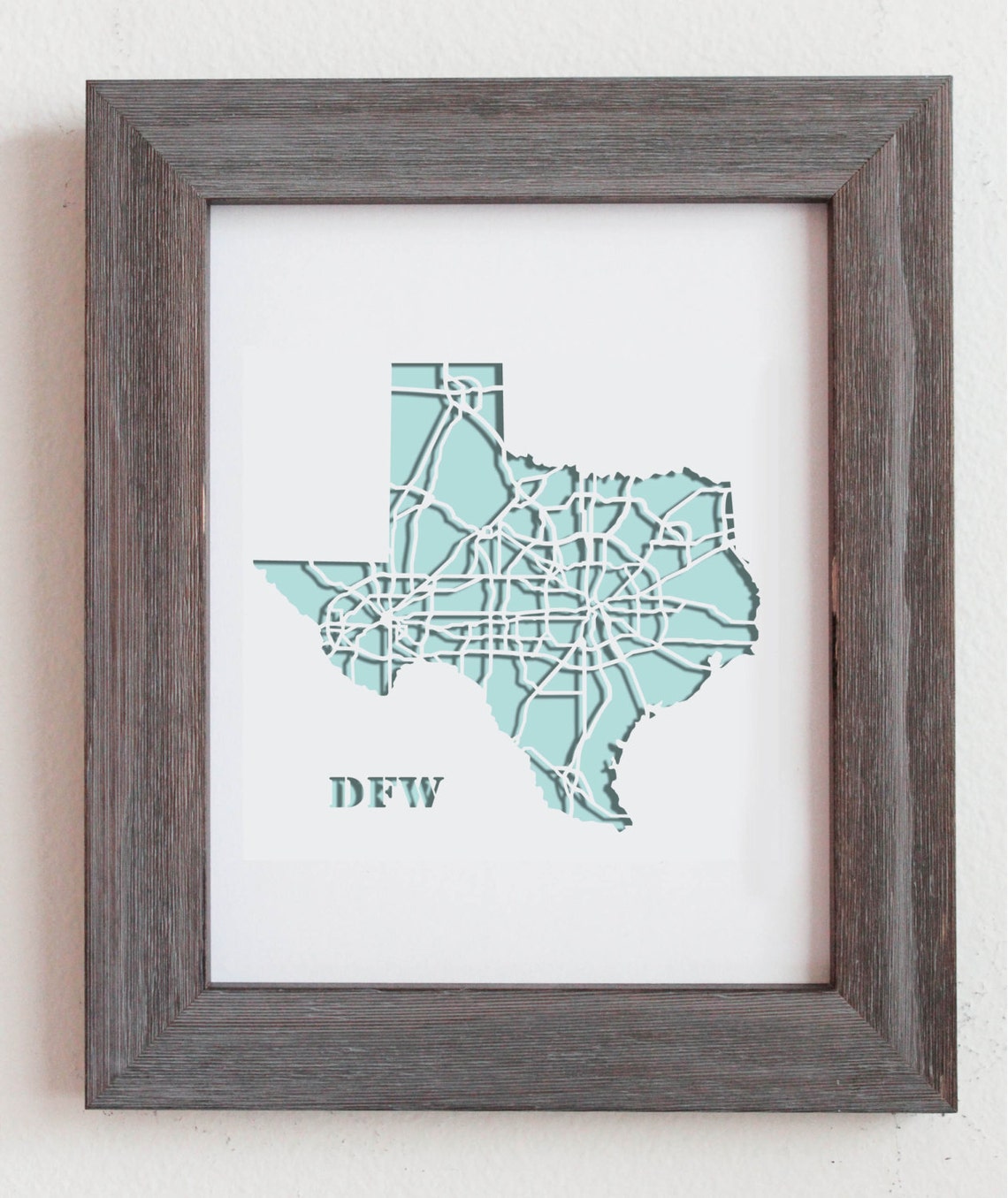 DFW Dallas Fort Worth and Denton Highway Map 11x14" - Etsy