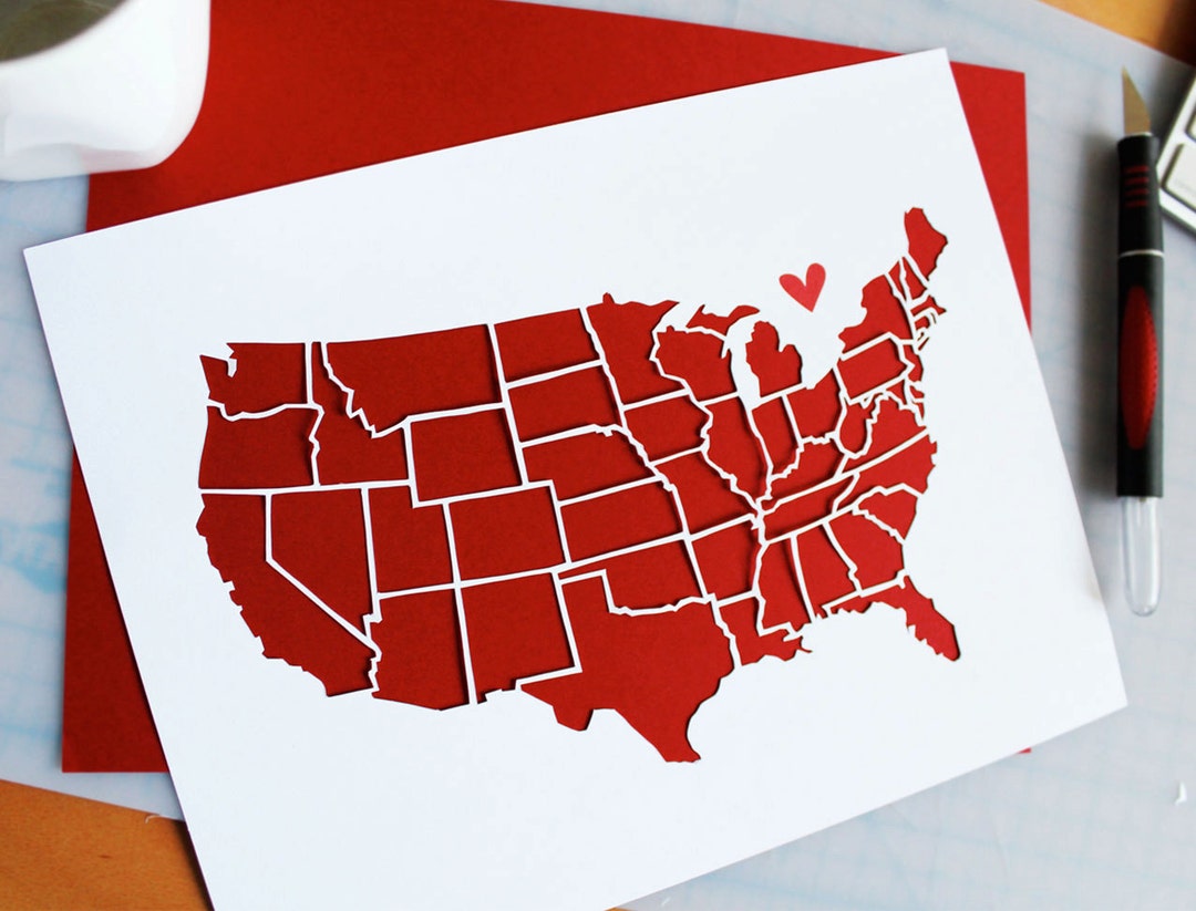 Paper Cut Out of United States Map 11"x14" for Gift and Wedding Gift - Etsy