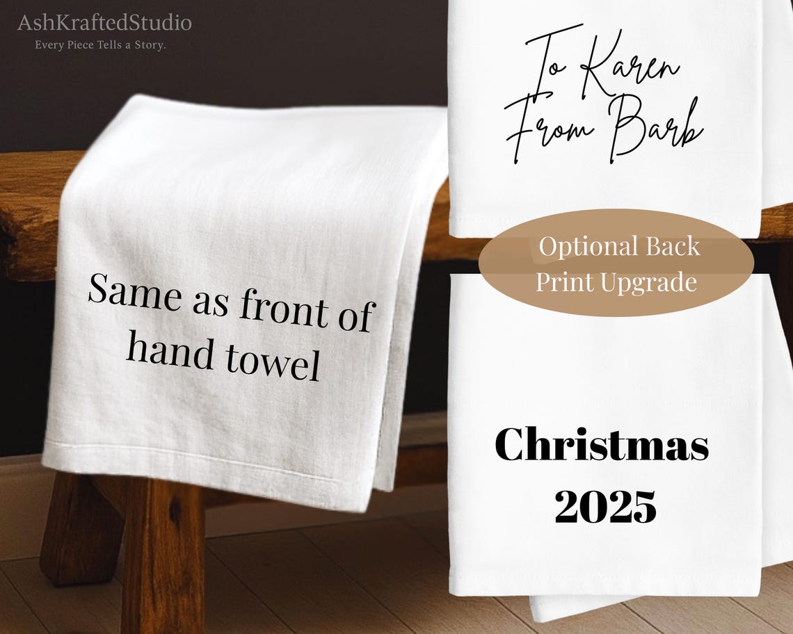 Personalized Family Handprint Towel | Farmhouse Kitchen Decor Gift - Etsy