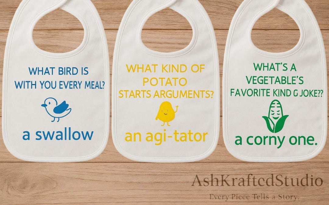 Funny Dad Joke Baby Bib Set: Pun Cotton Bibs, Baby Shower Gift - Etsy