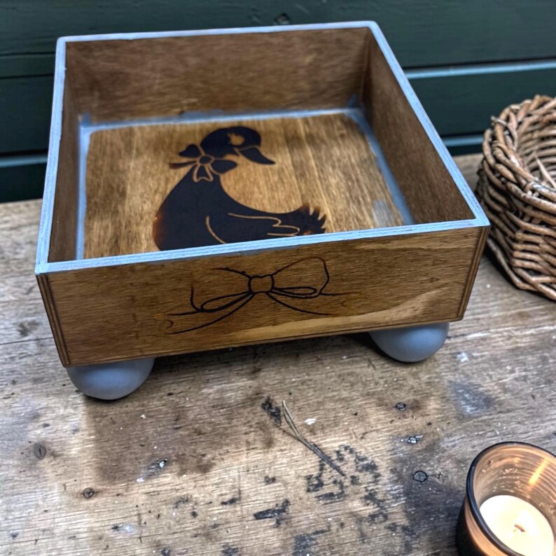 Handverbranntes Gänse-Catchall-Tablett, Dutch Blue Farmhaus-Dekor ...