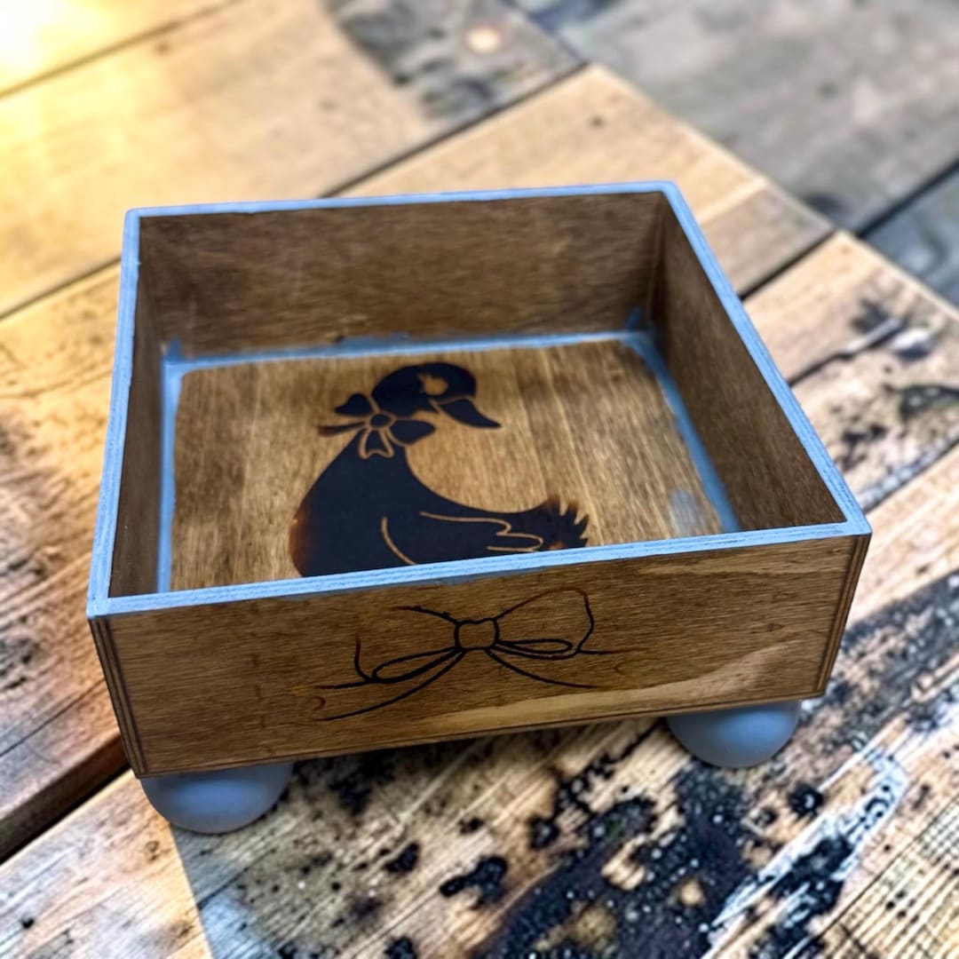 Handverbranntes Gänse-Catchall-Tablett, Dutch Blue Farmhaus-Dekor ...