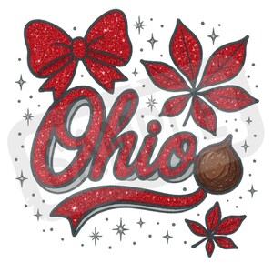 Girly Glittery Ohio Buckeyes Design - Etsy