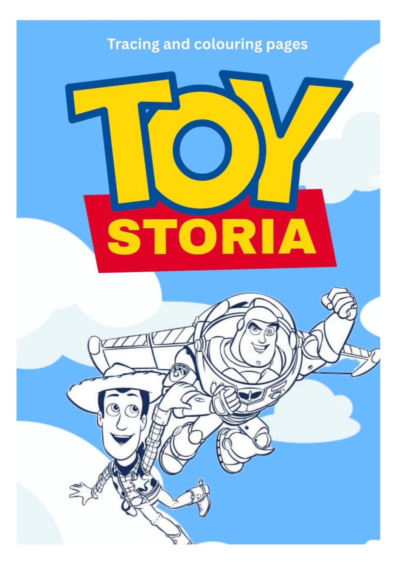Toy Story Tracing Coloring Pages, Preschool Learning (digital Download ...