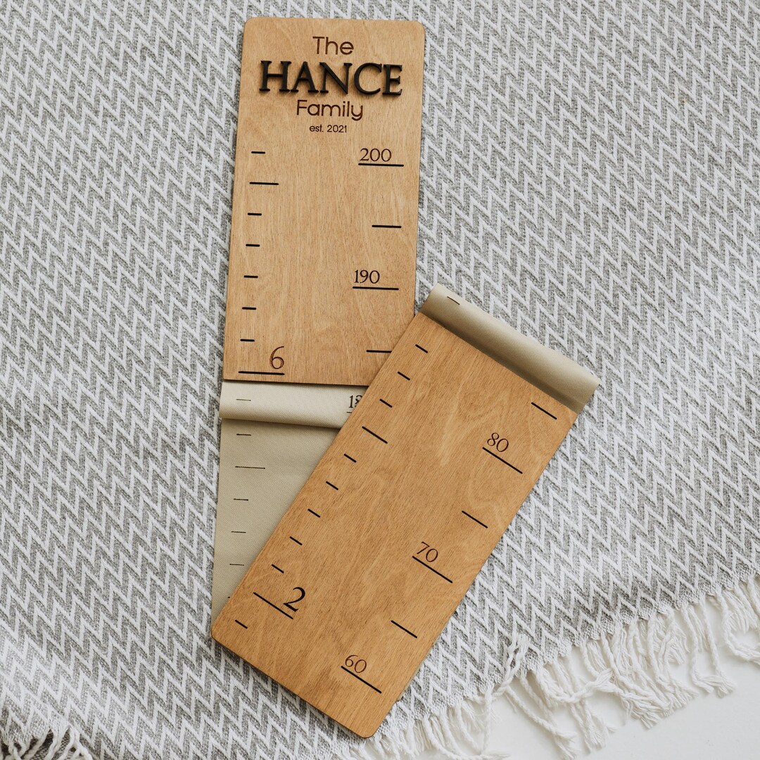 Growth Chart: Solid Handmade Height Ruler, Family Wall Decor, Baby ...