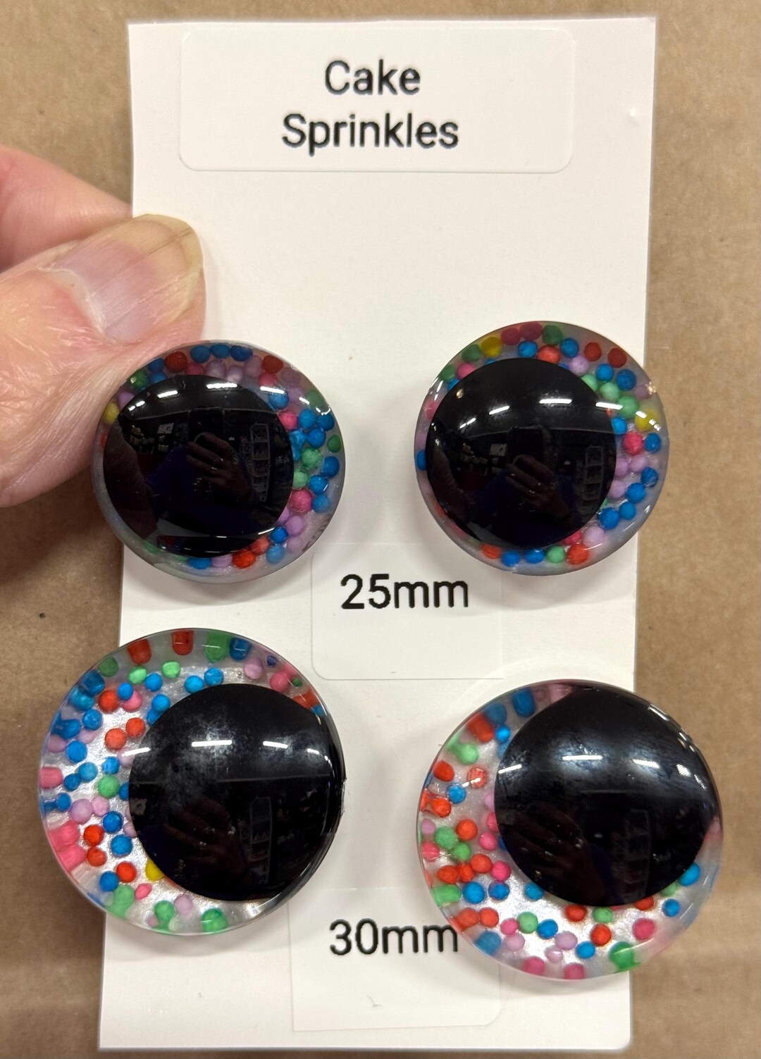 Hand Painted Safety Eyes | 1 Pair | 30mm & 25mm Offset Pupil Recessed ...