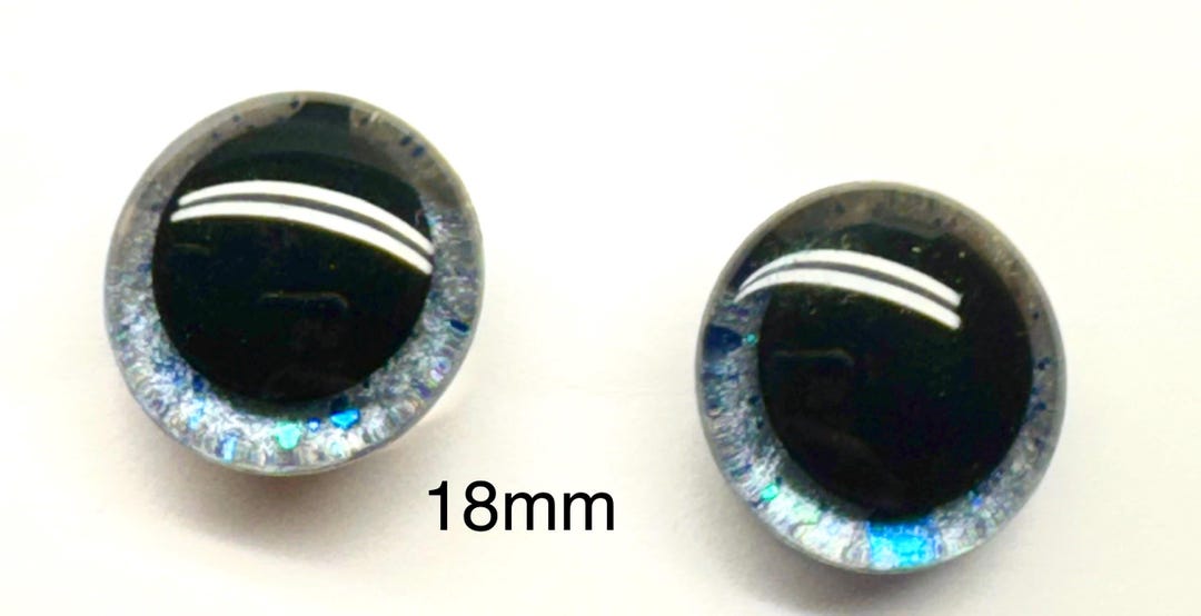 E-24 Hand Painted Safety Eyes | 1 Pair 18mm Offset Pupil Recessed ...