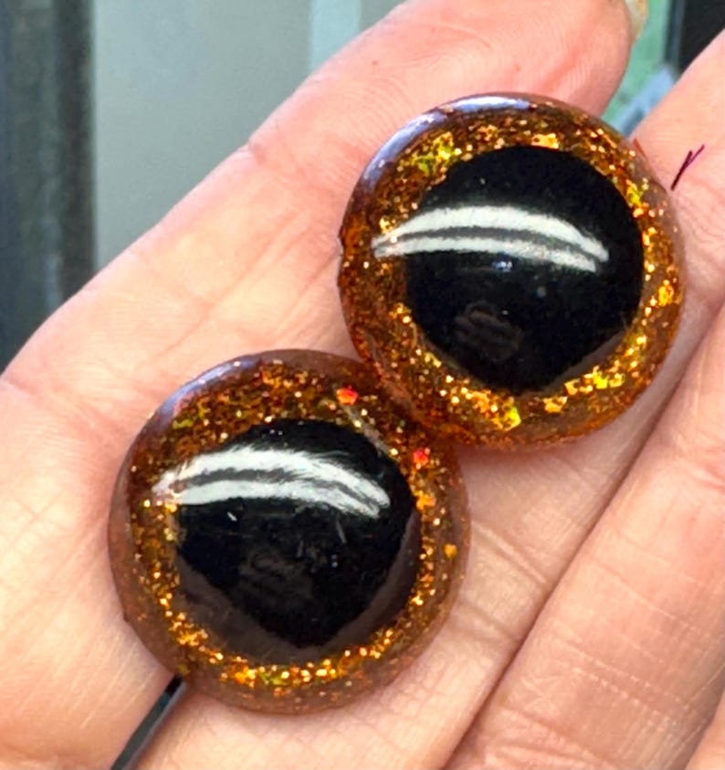 E-49 Hand Painted Safety Eyes | 1 Pair 24mm Center Pupil Recessed ...