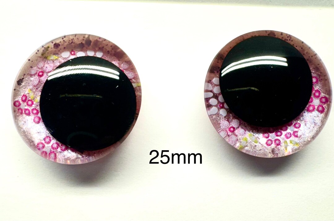 E-27 Hand Painted Safety Eyes | 1 Pair 25mm Offset Pupil Recessed ...