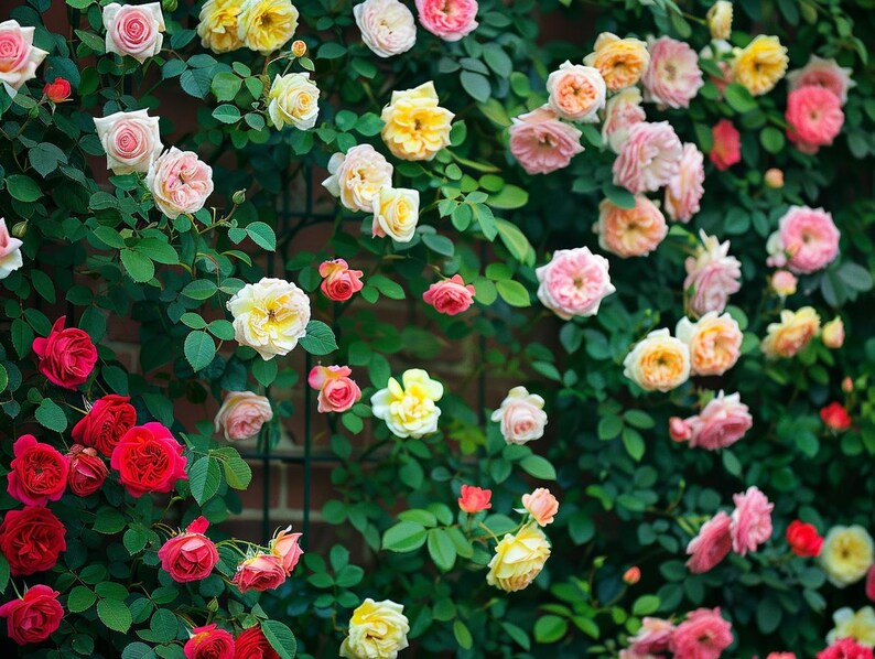 Mixed Climbing Rose (rosa Hybrida) Flower Seeds – Colorful Trailing ...