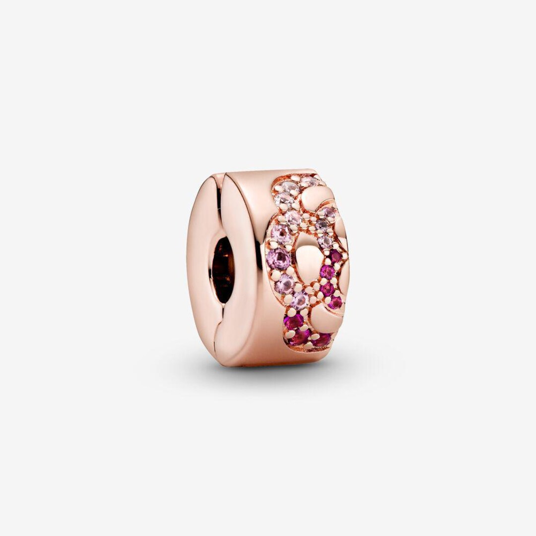 Pandora Pink Fan Pattern Spacer Clip Charm Sterling Silver S925 Love - Etsy