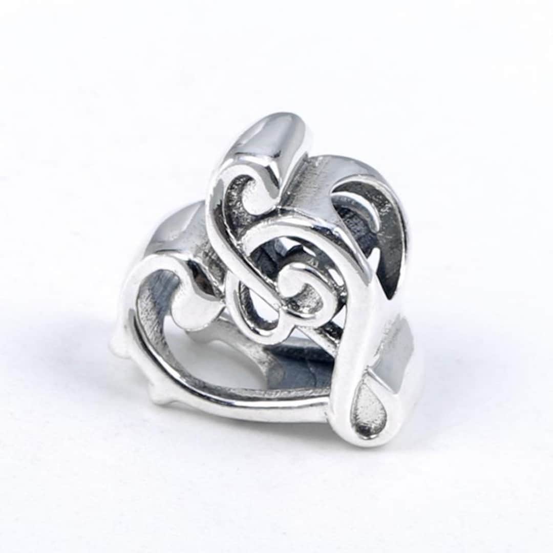Pandora Sterling Silver Music Love Note Heart Treble Clef Charm - Etsy
