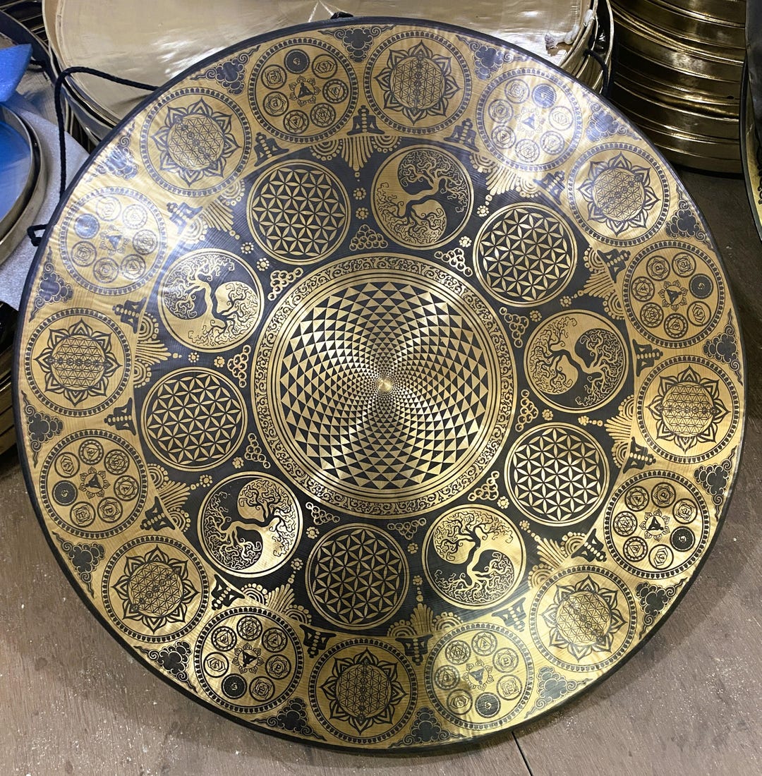 35cm to 100cm Sizes Flower of Life Tibetan Gong – Powerful Sound ...