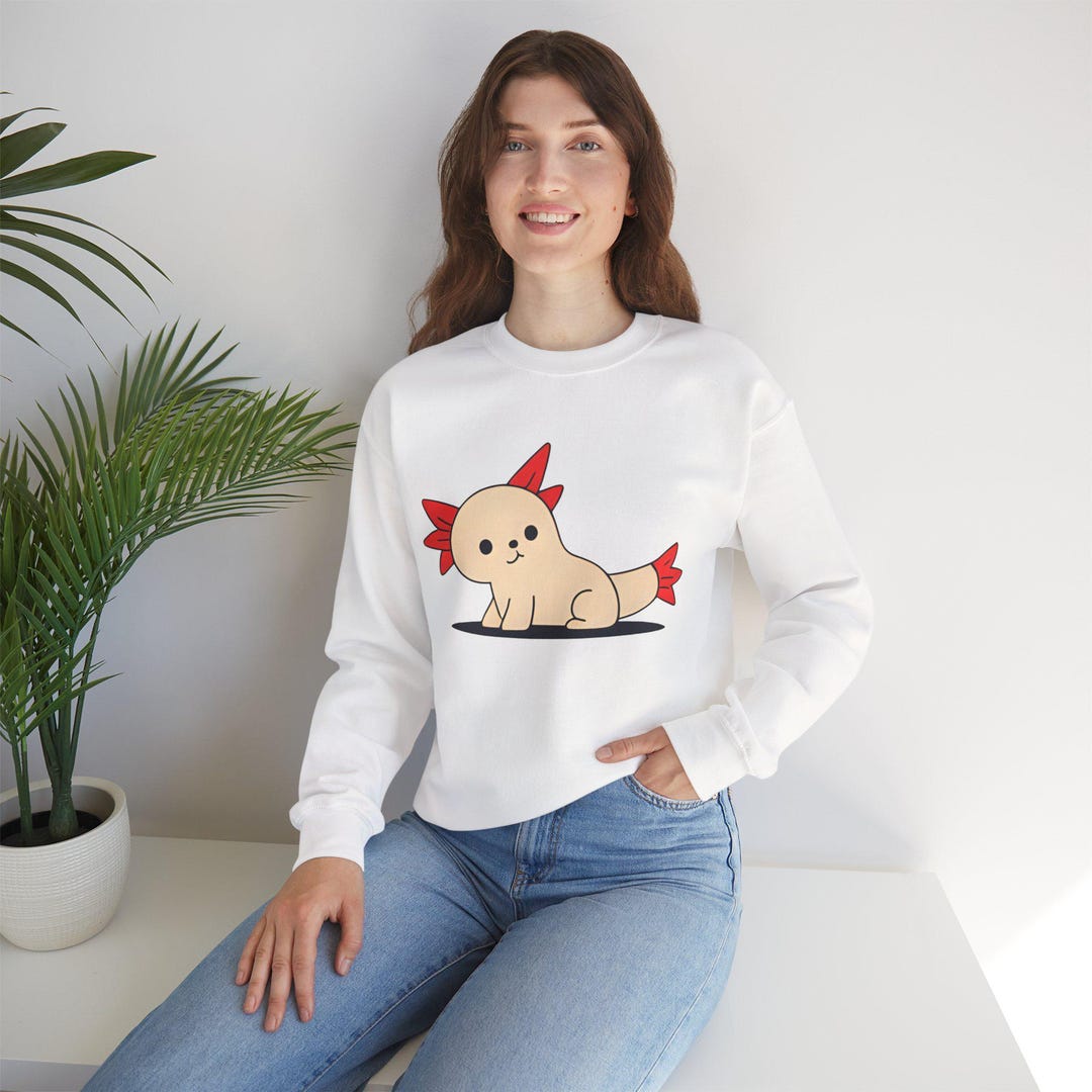 Axolotl Sweatshirt | Kawaii Amphibian Crewneck - Etsy