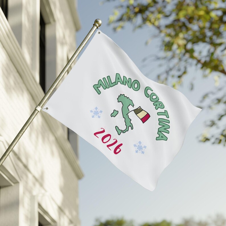 Milano Cortina 2026 Double Sided Flag | Italy Map Flag Design - Etsy
