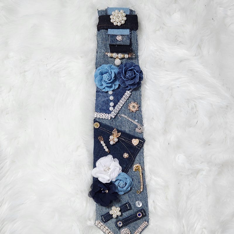 Necktie Necklaces Denim - Etsy