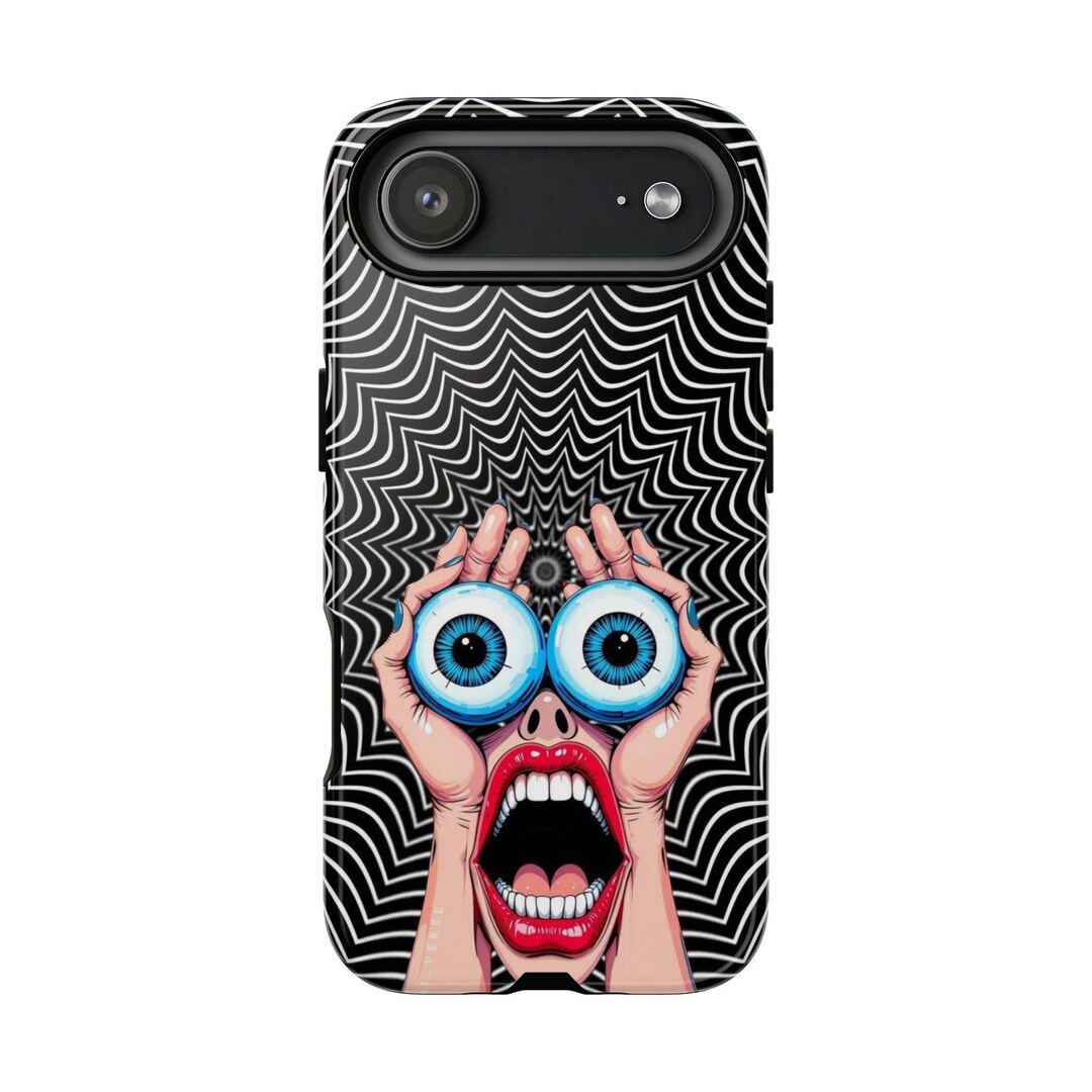 Trippy Optical Illusion Tough Phone Case Surreal Psychedelic Scream Eye ...