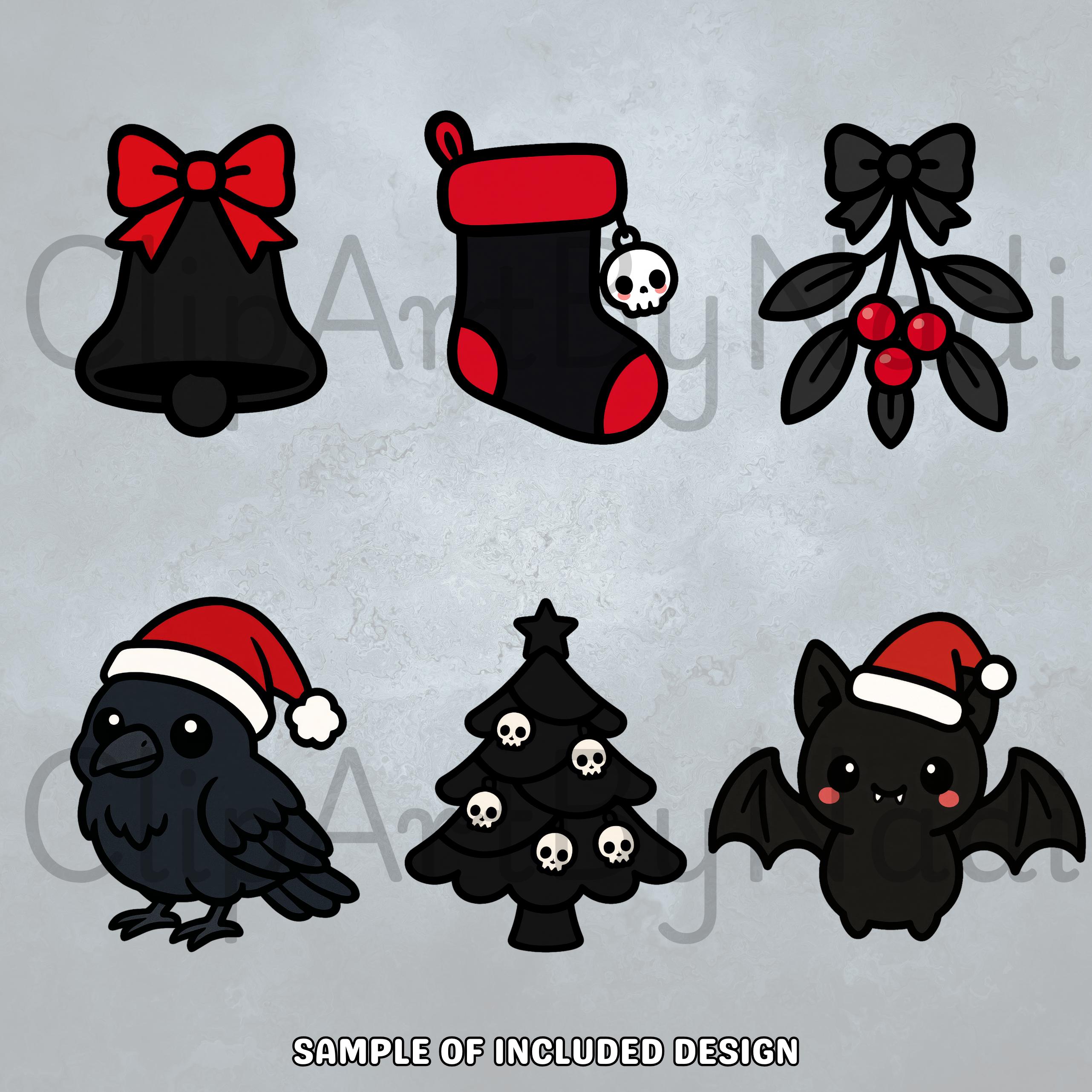 Gothmas Clipart Bundle: Spooky Kawaii Christmas Pngs (digital Download ...