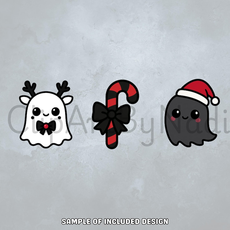 Gothmas Clipart Bundle: Spooky Kawaii Christmas Pngs (digital Download ...
