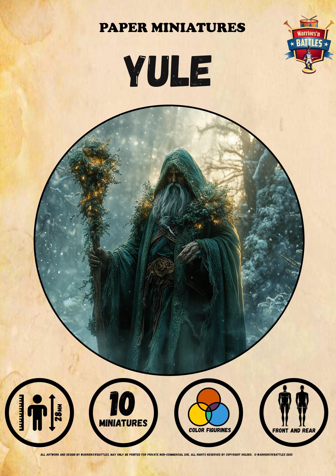 Yule - Warriors and Battles 28mm Paper Miniatures - Etsy