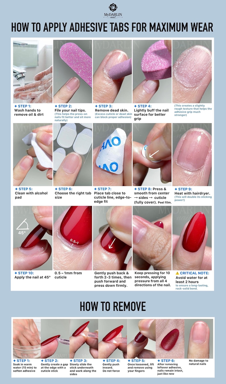 Strong Hold Adhesive Tabs for Press on Nails, Waterproof Sticky Pads ...