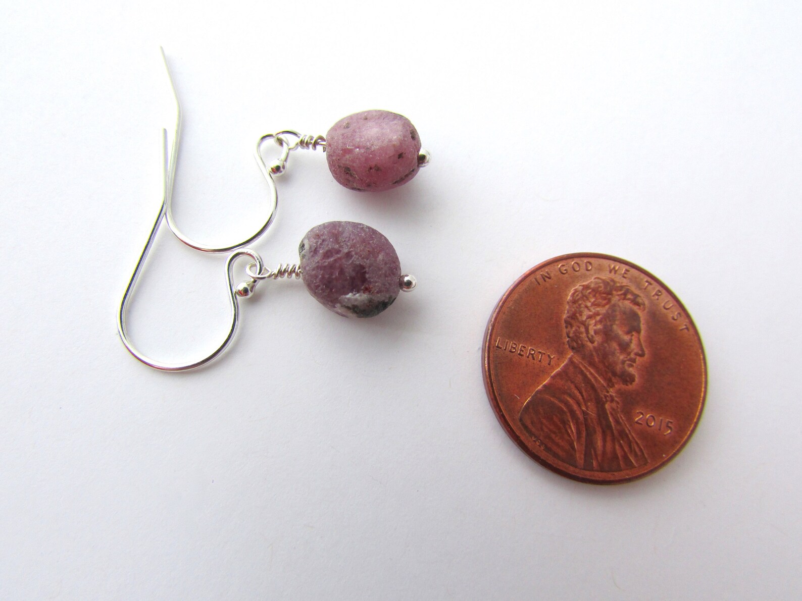 Raw Ruby Earrings Rough Tumbled Ruby Gemstone Nuggets | Etsy