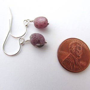 Raw Ruby Earrings Rough Tumbled Ruby Gemstone Nuggets | Etsy