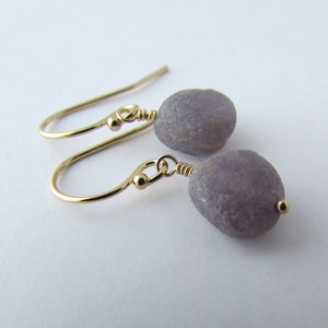 Raw Ruby Earrings, Rough, Tumbled Ruby Gemstone Nuggets, Simple, Small ...