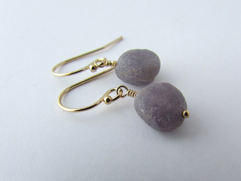 Raw Ruby Earrings Rough Tumbled Ruby Gemstone Nuggets - Etsy