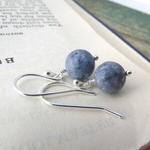 Blue Coral Earrings, Small, Simple, Pale Blue Coral Dangle Earrings - Etsy