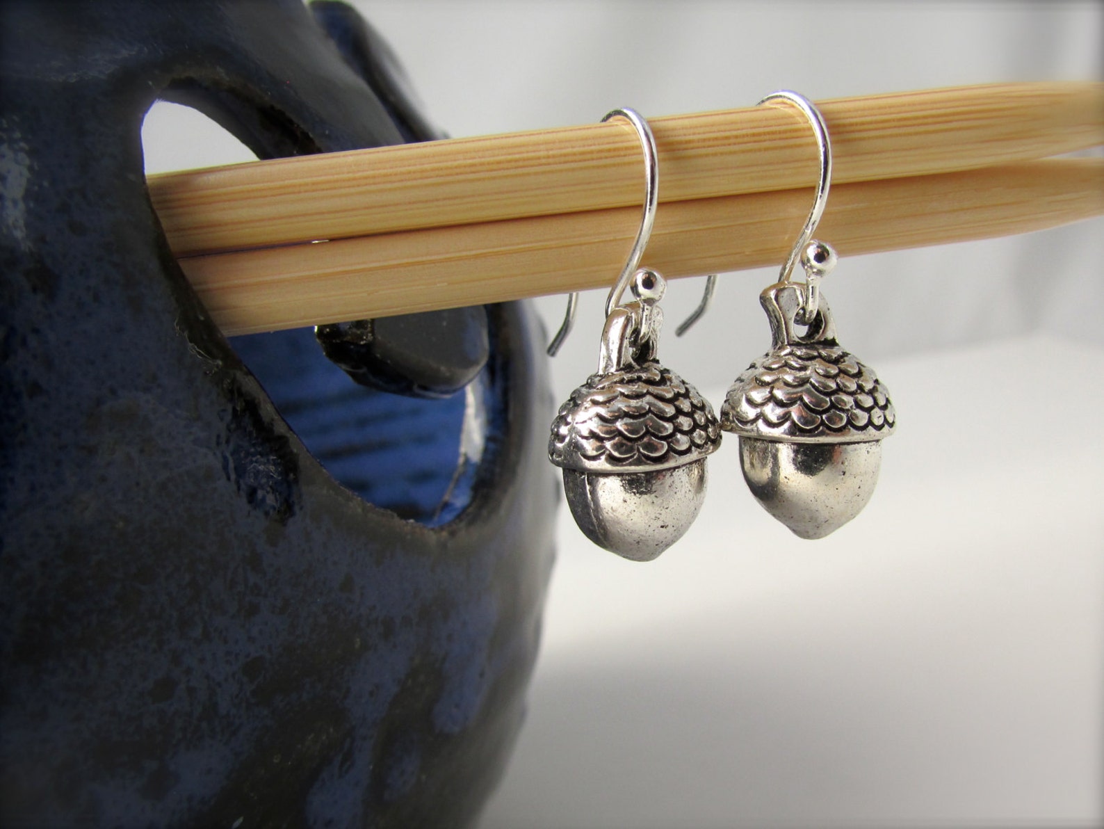 Acorn Necklace small silver acorn pendant | Etsy