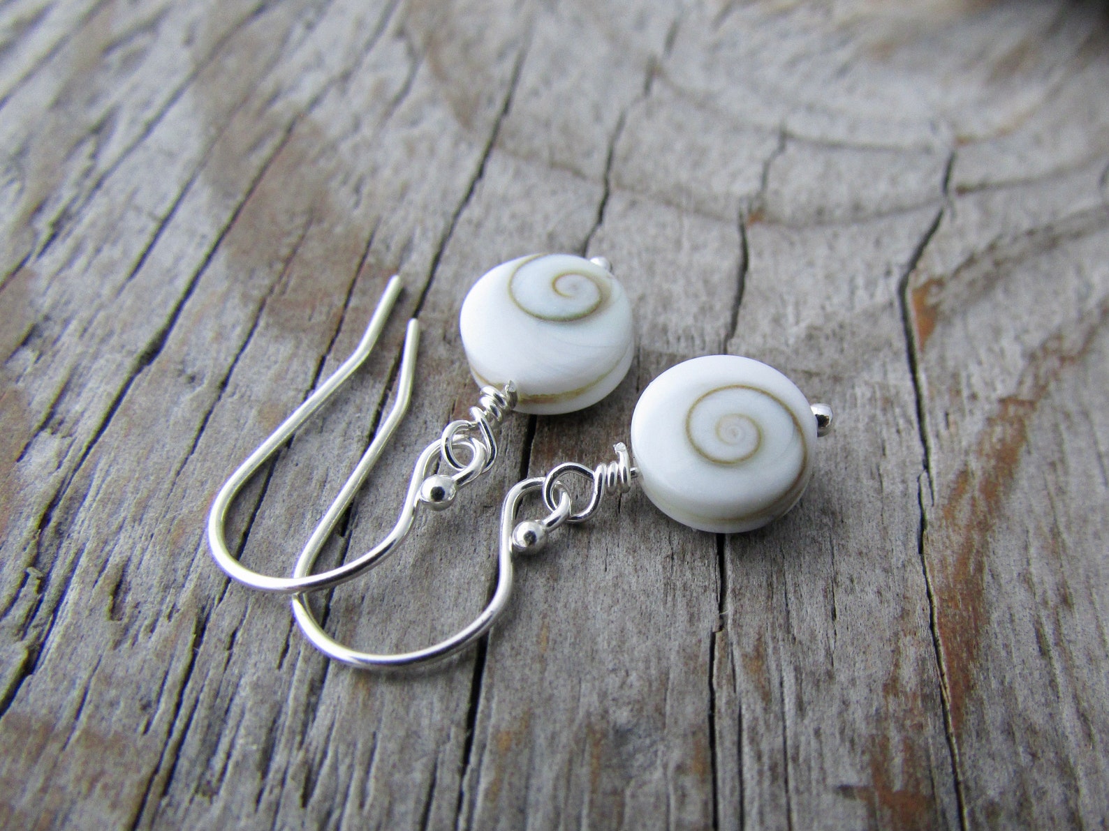 Shiva Eye Earrings Small Shells Stone Dangles Earrings - Etsy