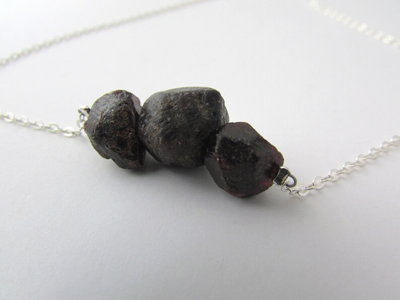 Raw Garnet Necklace big raw gemstones rough garnet stones | Etsy
