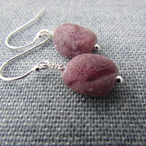 Raw Ruby Earrings Rough Tumbled Ruby Gemstone Nuggets - Etsy