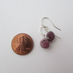 Raw Ruby Earrings Rough Tumbled Ruby Gemstone Nuggets | Etsy