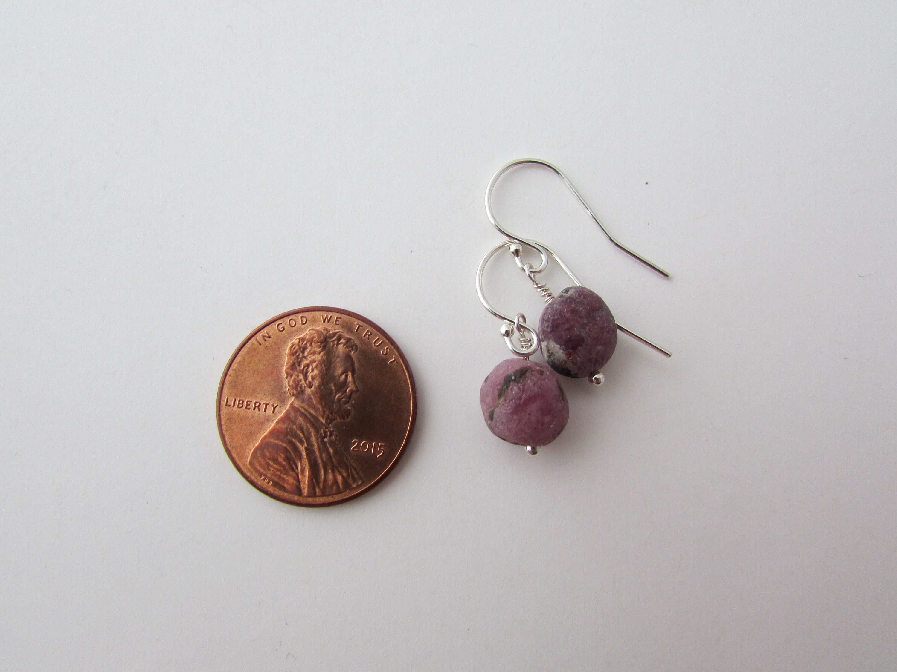 Raw Ruby Earrings Rough Tumbled Ruby Gemstone Nuggets | Etsy