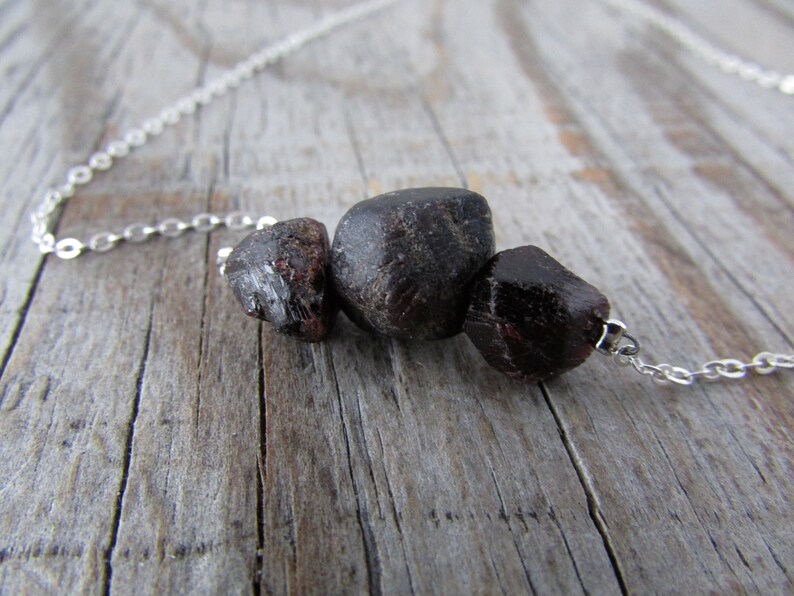 Raw Garnet Necklace Big Raw Gemstones Rough Garnet Stones - Etsy
