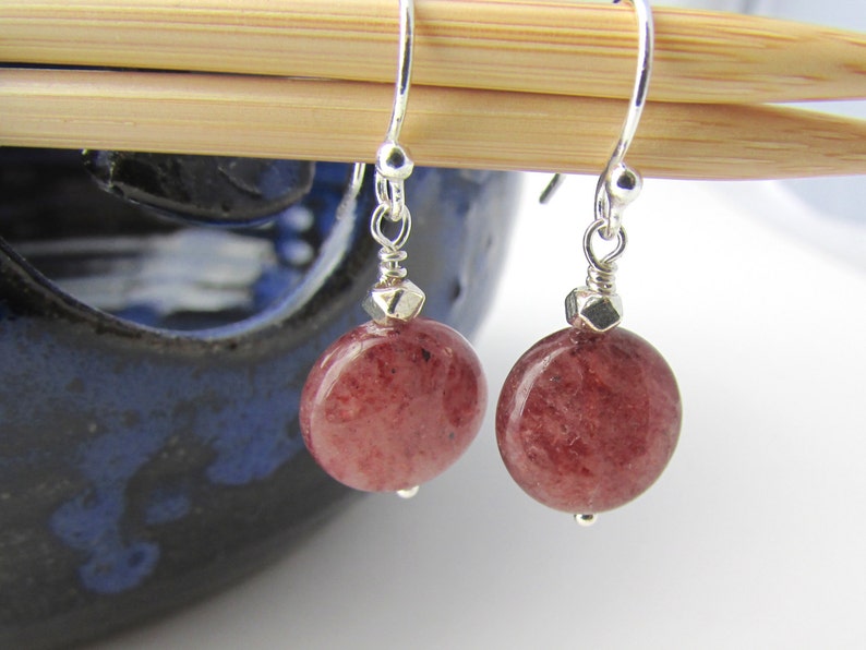 Muscovite Earrings Simple Shimmering Pink Russian Muscovite - Etsy