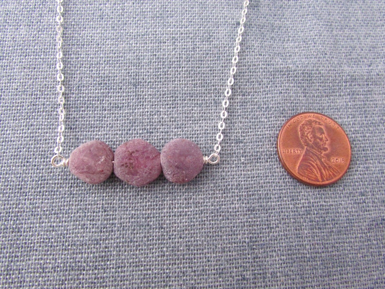 Raw Ruby Necklace Unpolished Rough Tumbled Gemstone and - Etsy