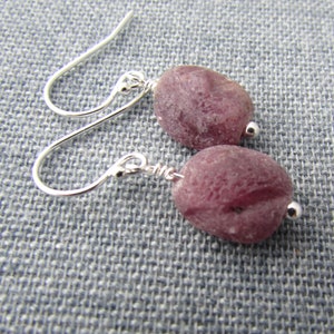 Raw Ruby Earrings Rough Tumbled Ruby Gemstone Nuggets - Etsy