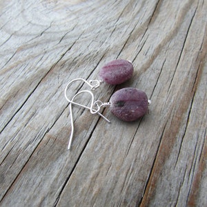Raw Ruby Earrings Rough Tumbled Ruby Gemstone Nuggets - Etsy