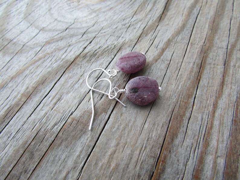 Raw Ruby Earrings Rough Tumbled Ruby Gemstone Nuggets - Etsy
