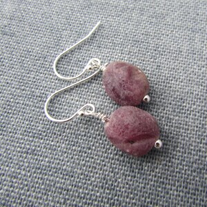 Raw Ruby Earrings Rough Tumbled Ruby Gemstone Nuggets - Etsy