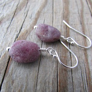 Raw Ruby Earrings Rough Tumbled Ruby Gemstone Nuggets - Etsy